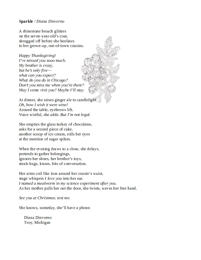 Sparkle / Diana Dinverno – Poetry Society of Michigan