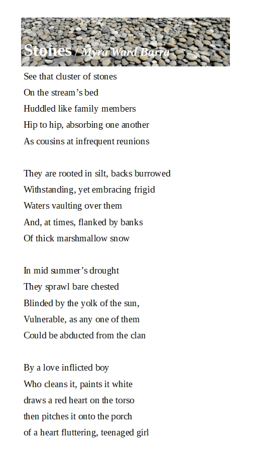 Stones / Myra Ward Barra – Poetry Society of Michigan